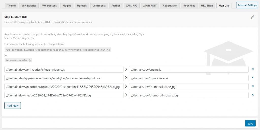 Replace arbitrary URL's with custom ones