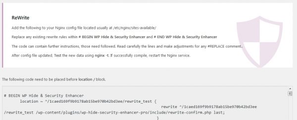 Setup the plugin for Nginx - WP Hide